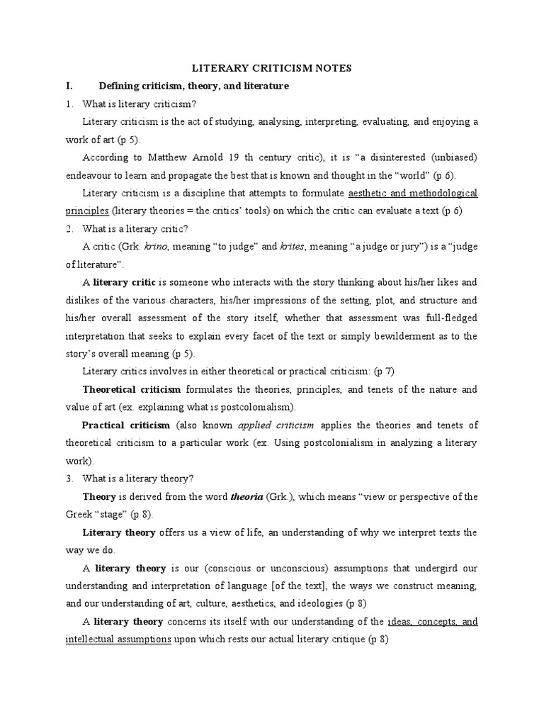 Overview of Literary Criticism | PDF | Poetry