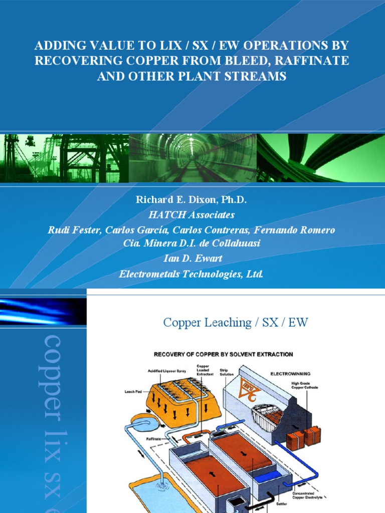 Adding Value To Lix SX Ew Operations by Recovering Copper From Bleed ...