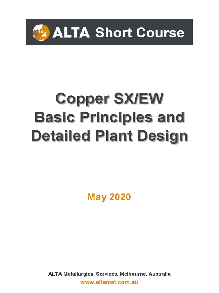 ALTA Short Course Outline Sample Pages Copper SX EW | PDF | Copper ...