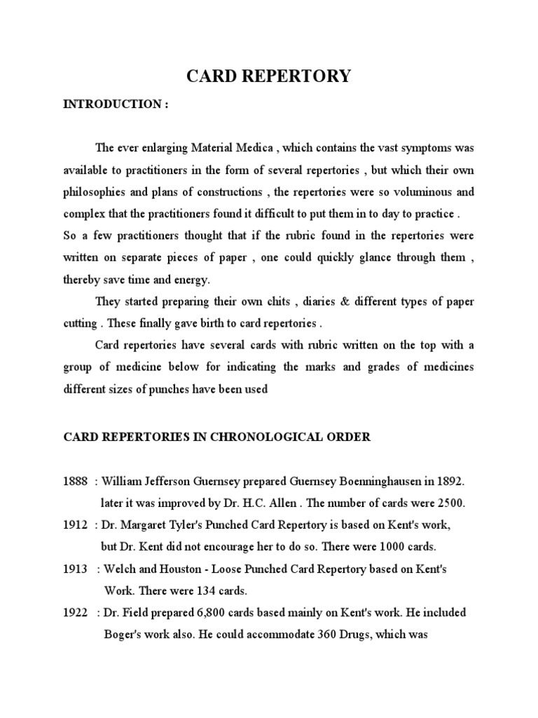 Card Repertory | PDF | Health Sciences | Health Care