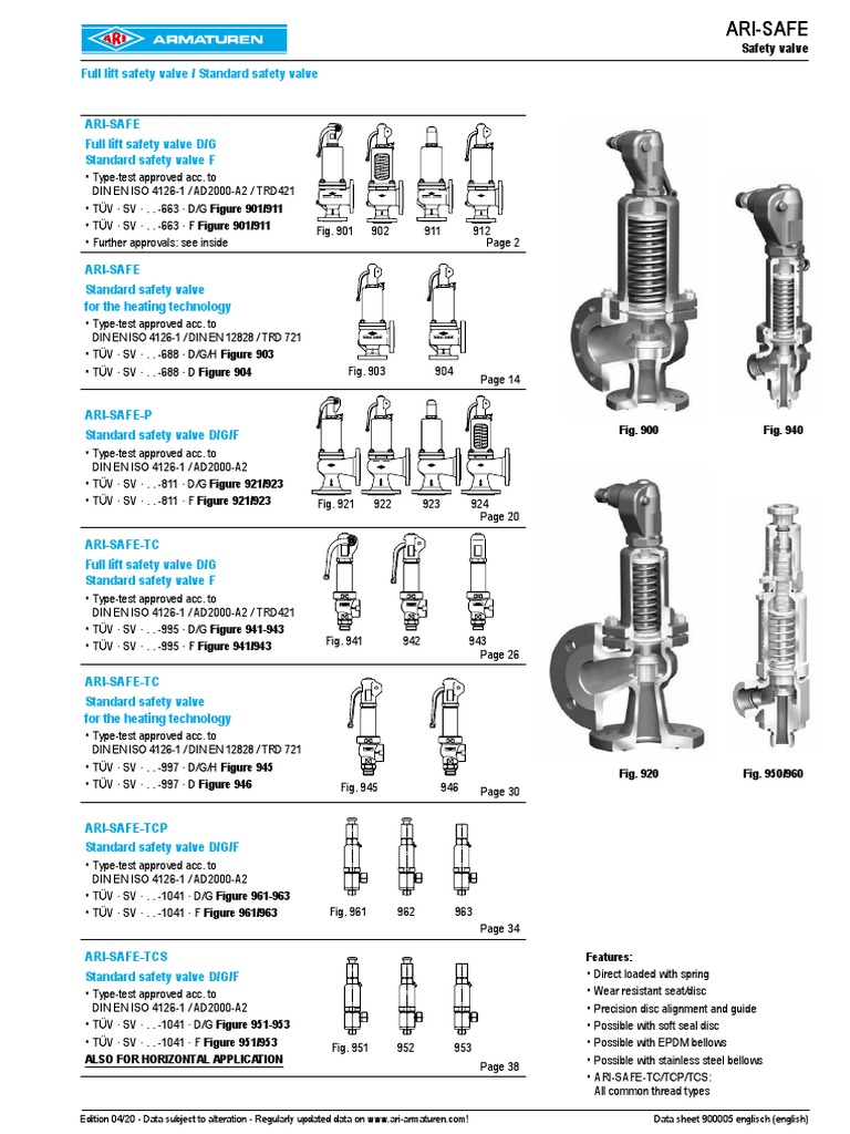 Safety Valve: Data Sheet 900005 Englisch (English) | PDF | Gas Technologies | Mechanical Engineering