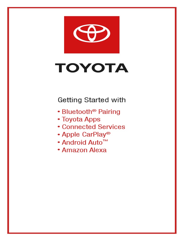 Getting Started With: Bluetooth Pairing Toyota Apps Connected Services ...
