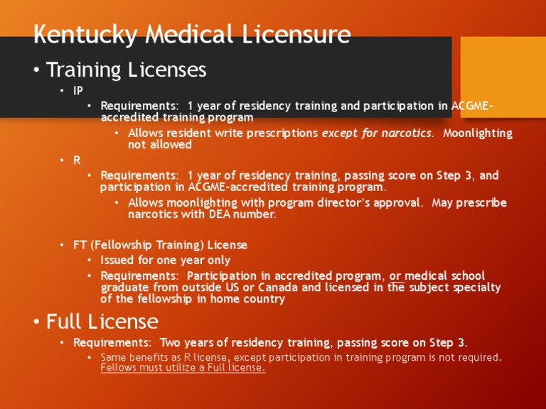 Kentucky Medical Licensure Overview | PDF