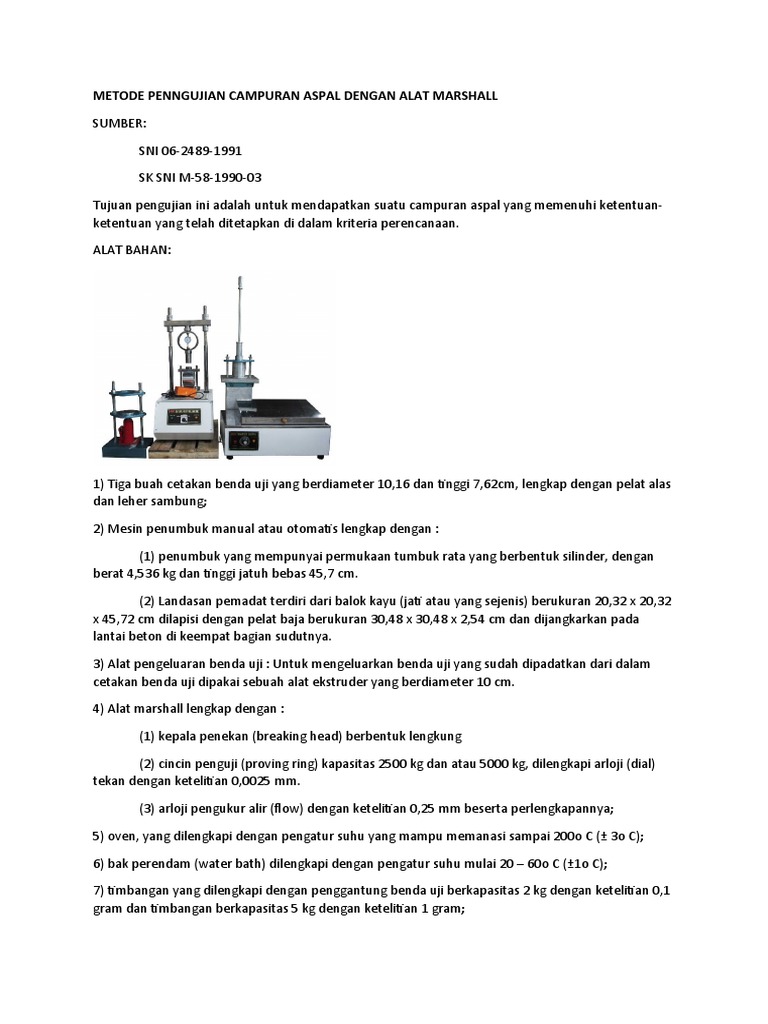 Marshall Test | PDF | Griya & Taman | Teknologi & Rekayasa