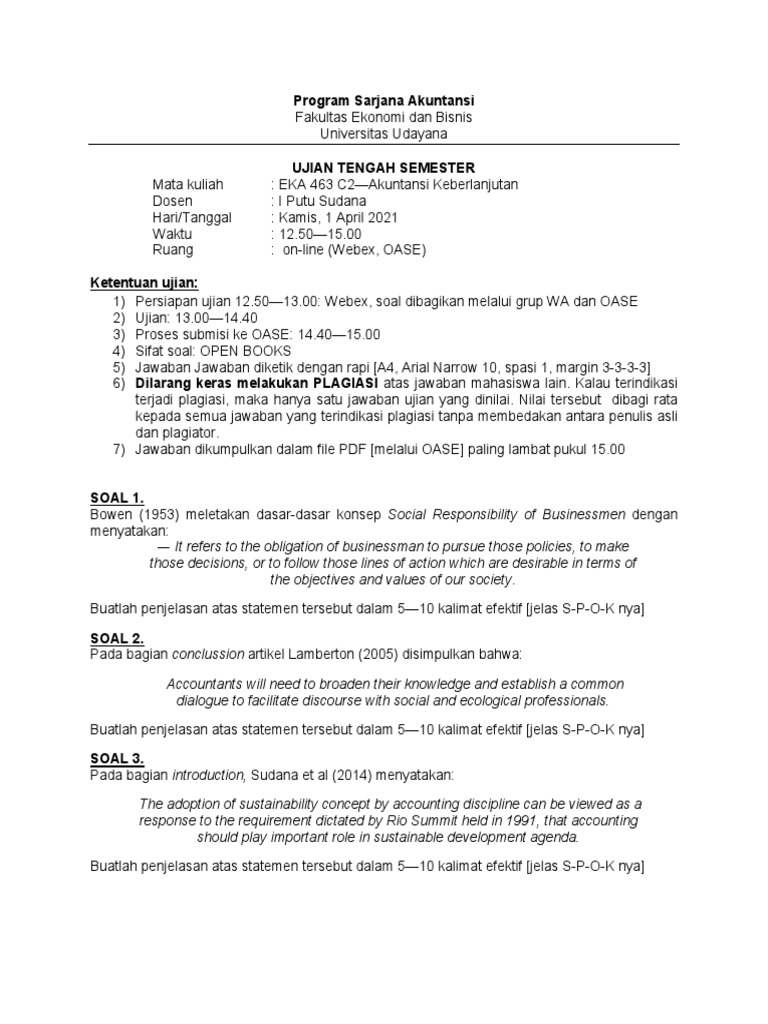 08 - UTS April 2021 C2 | PDF | Karier & Perkembangan