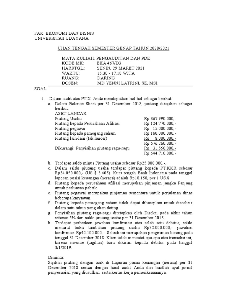 Uts Audit & PDE 21 | PDF