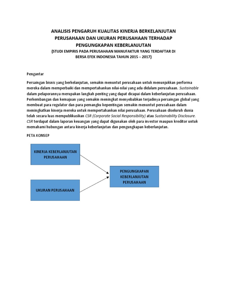 Analisis Pengaruh Kualitas Kinerja Berkelanjutan | PDF