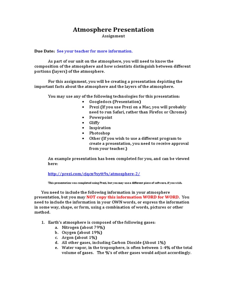 Atmosphere Layers Presentation Guide | PDF | Atmosphere Of Earth ...