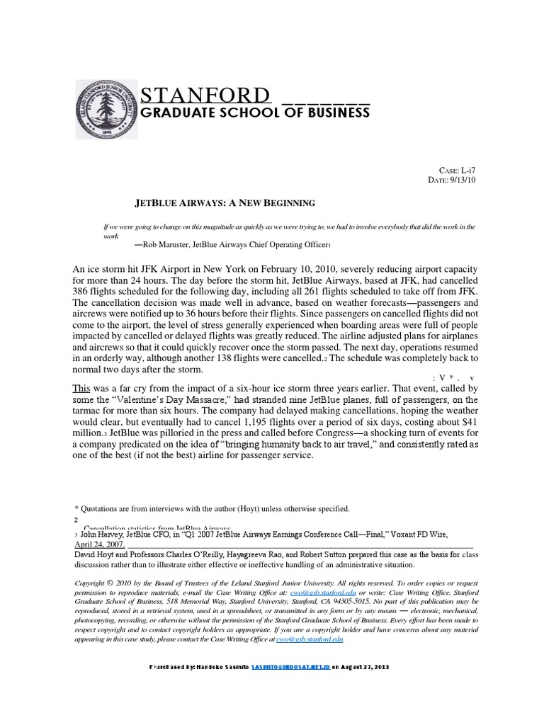 JETBLUE Case | Download Free PDF | John F. Kennedy International ...