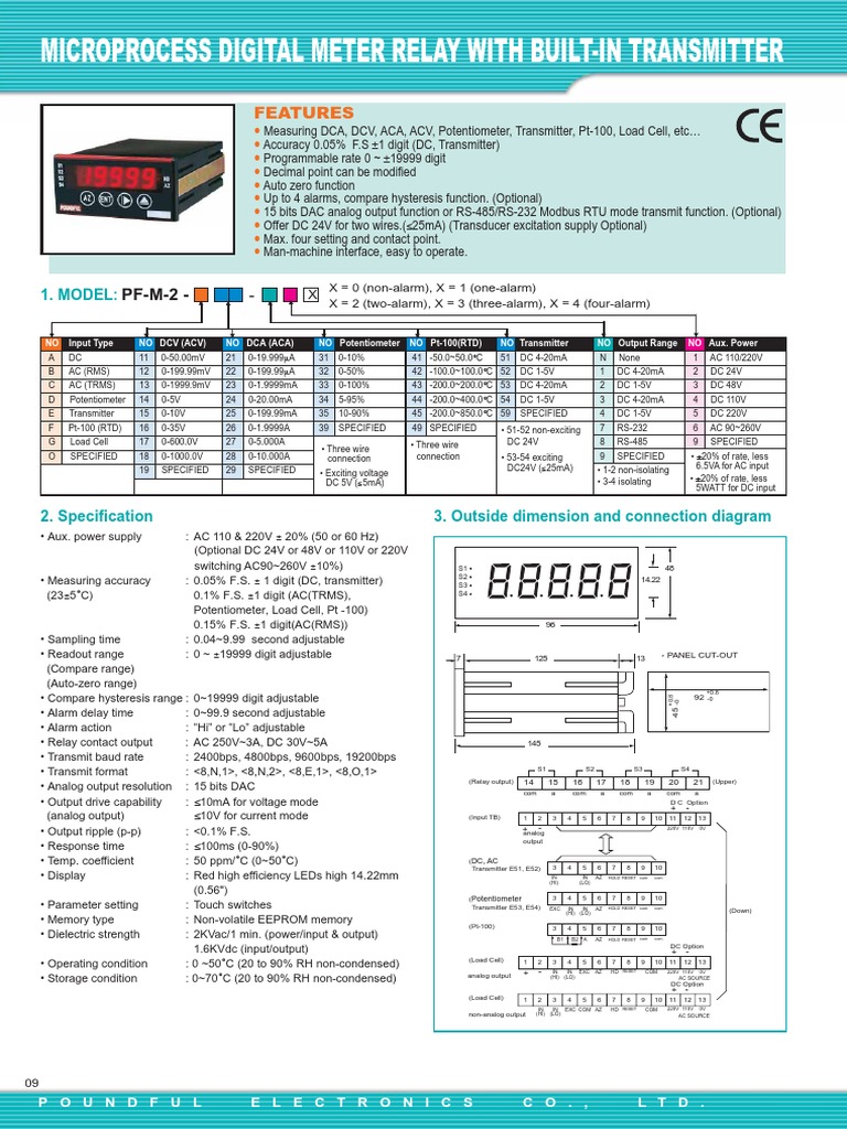 Digital Meter Relay PF-M-2 | PDF | Mains Electricity | Alternating Current