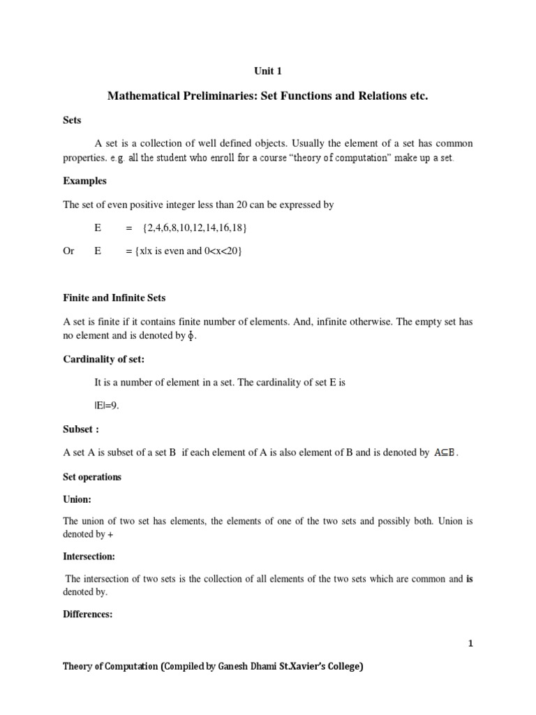 Chapter 1 Preliminaries | Download Free PDF | Set (Mathematics) | Sequence