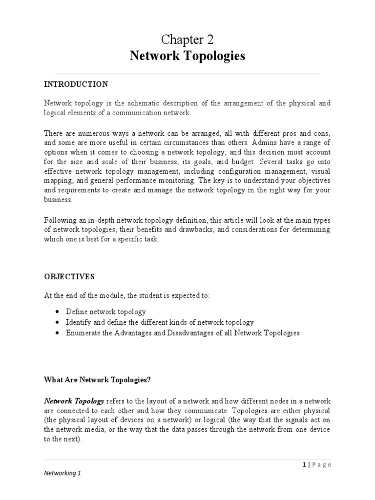 Overview of Network Topologies | PDF | Network Topology | Computer Network