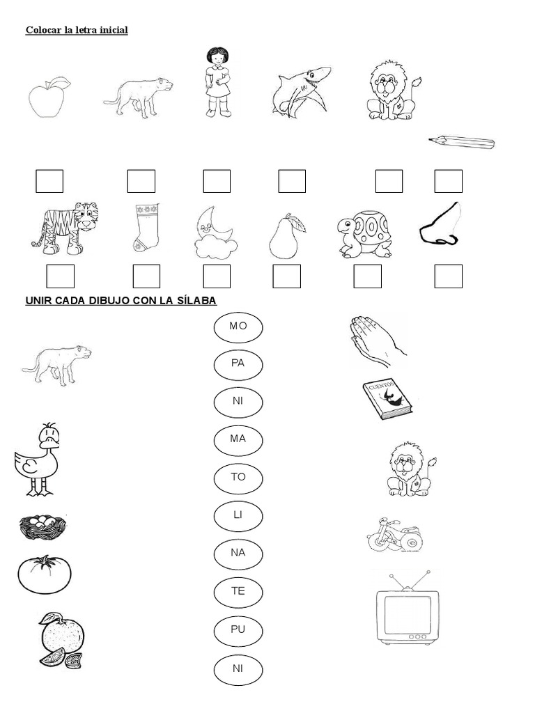 Colocar La Letra Inicial M P S L T N | PDF