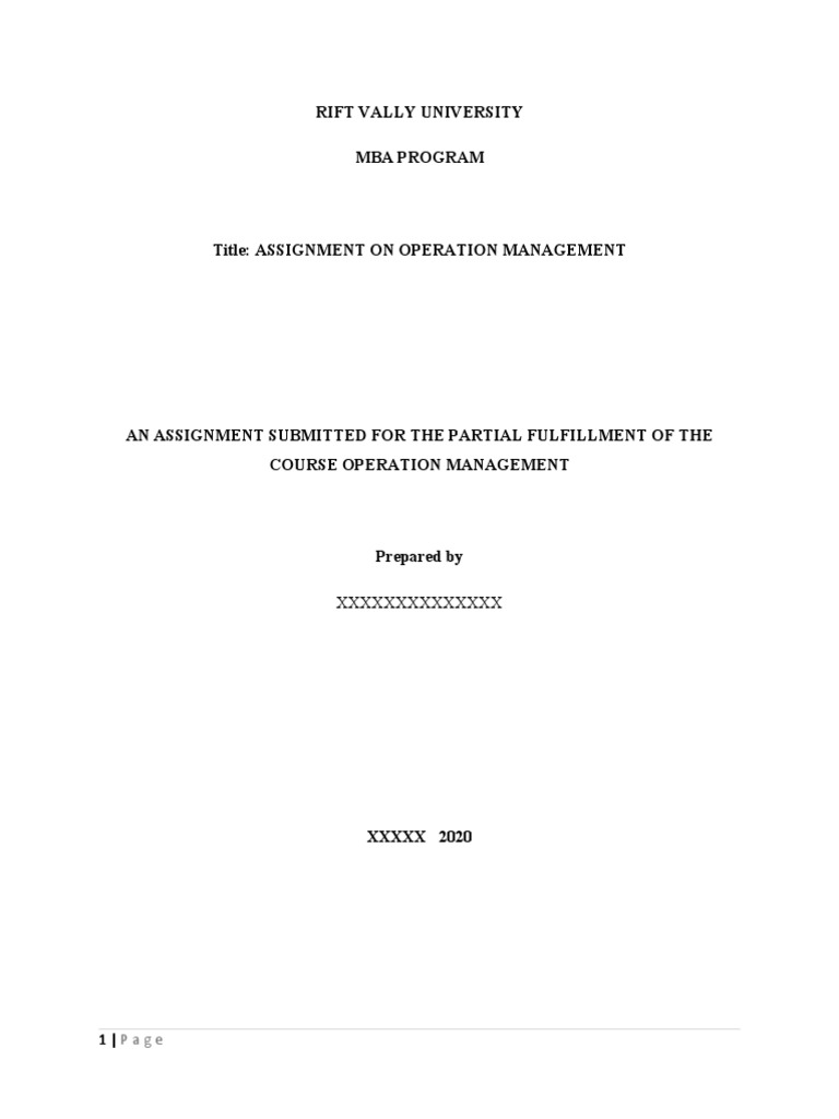 OM Assignment Individual | PDF