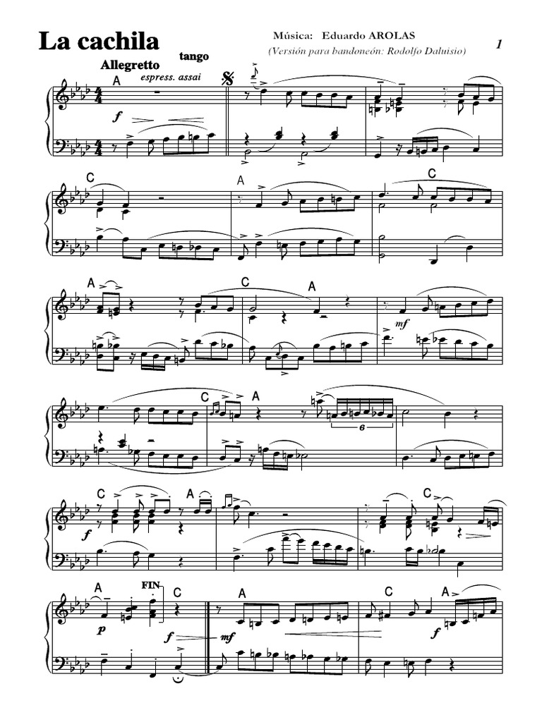 Arolas - La Cachila | PDF | Tango | Uruguayan Music