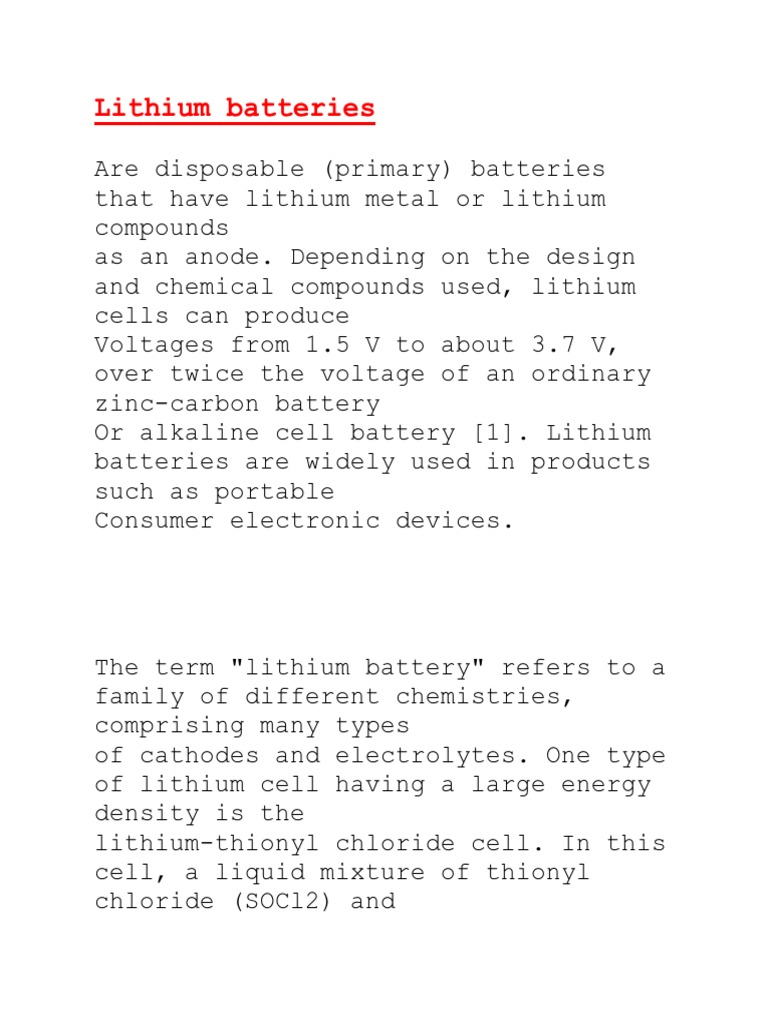 Lithium Battery | PDF
