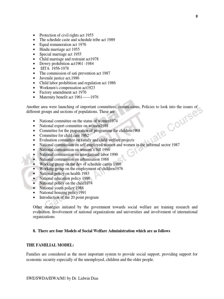 Models of Social Welafre Administration | PDF | Public Administration ...