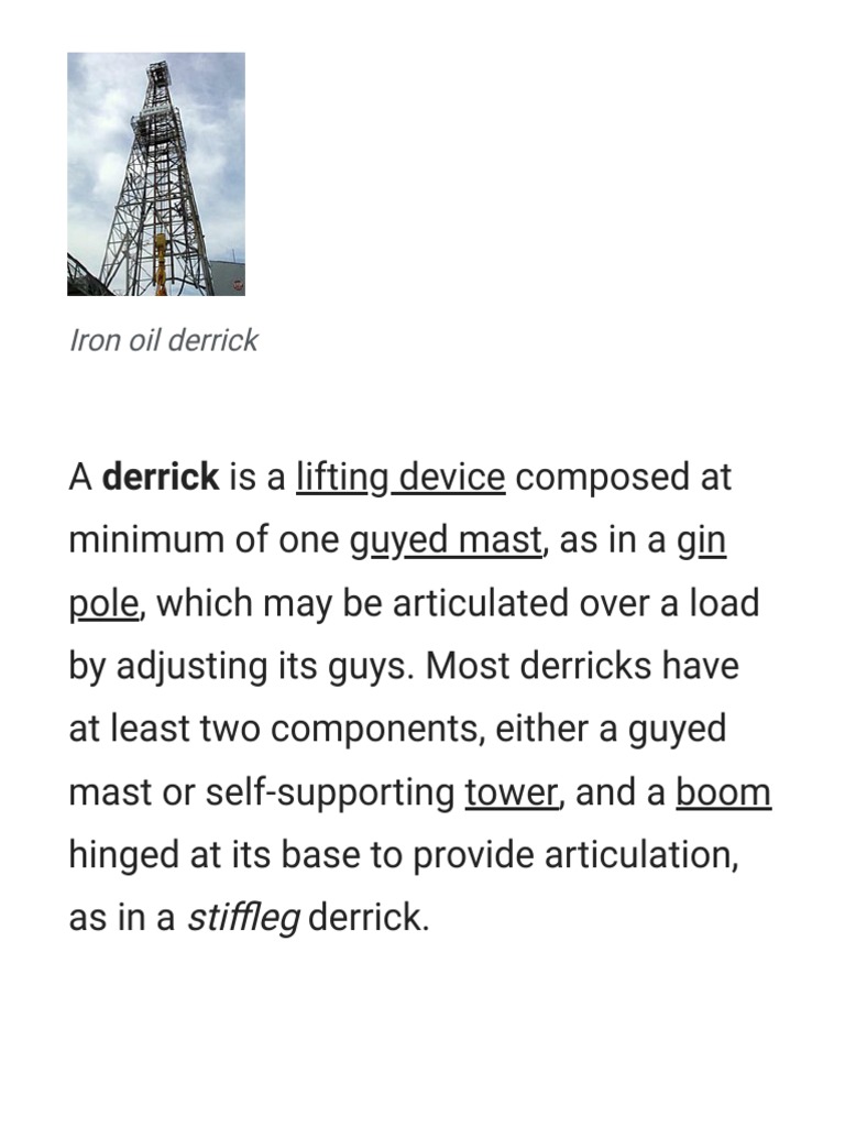 Types Od Derrick Machines | PDF | Tools | Machines