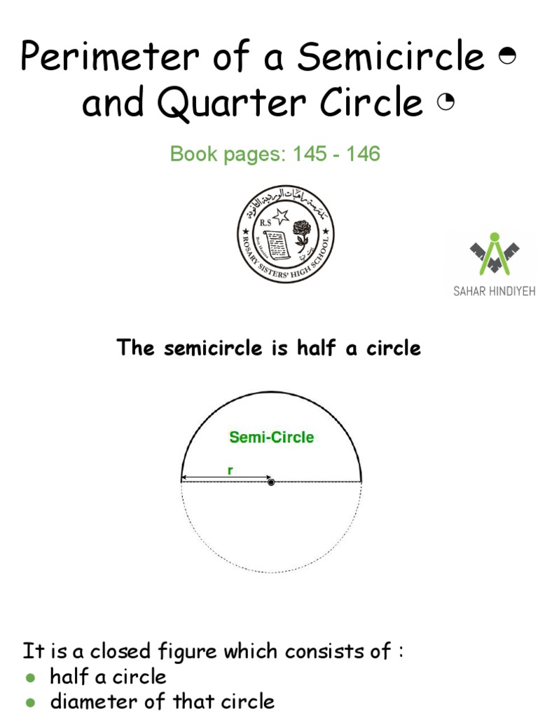 Semicircle and Quarter Circle Perimeters | PDF | Circle | Radius