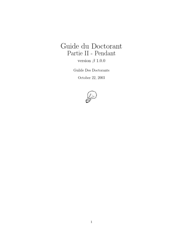 Guide Du Doctorant | PDF | Doctorat