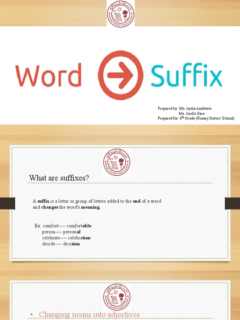 Suffixes, 6th Grade | PDF | Adjective | Noun
