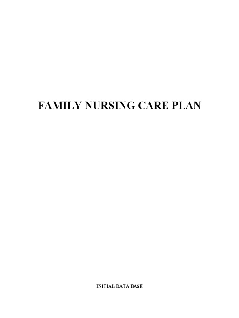 Family Nursing Care Plan: Initial Data Base | PDF | Nursing | Foods