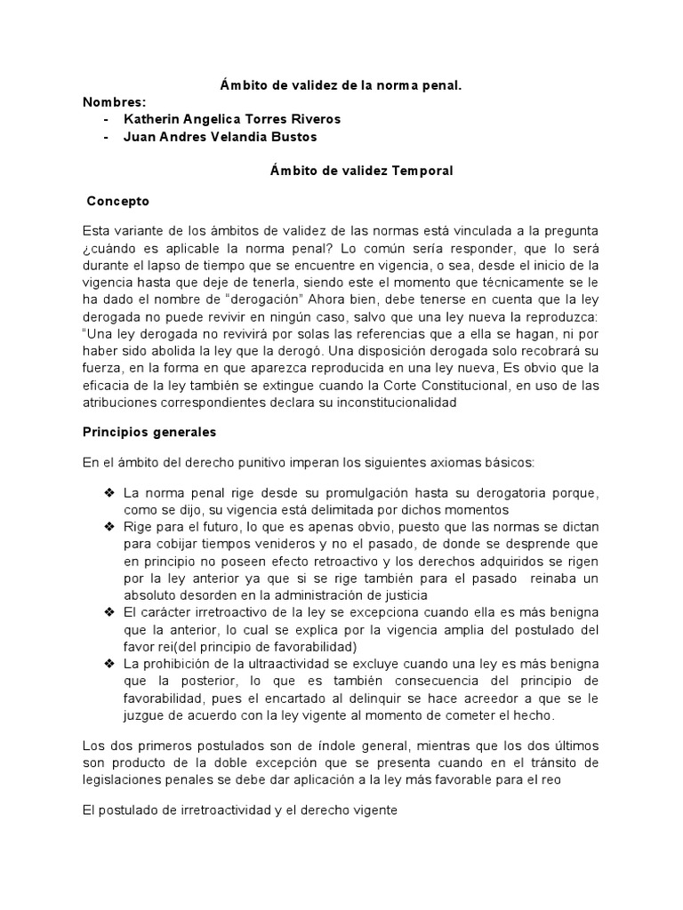 Ambito de Validez Temporal y Espacial | PDF | Extradición | Derecho penal