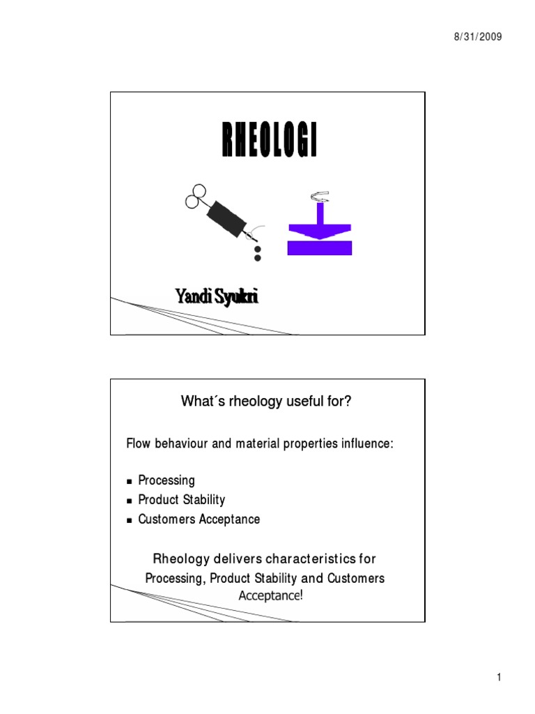 Rheologi (Compatibility Mode) | PDF | Rheology | Viscosity