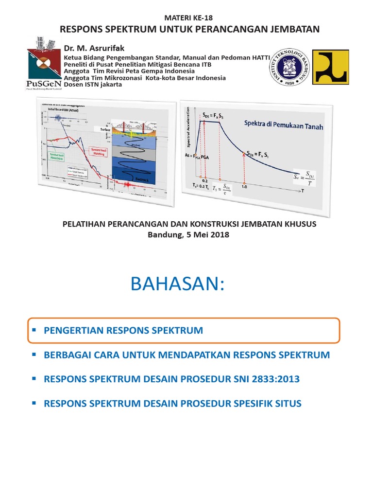 b6519 18 RESPON SPEKTRA UNTUK PERANCANGAN JEMBATAN - ASRURIFAK | PDF