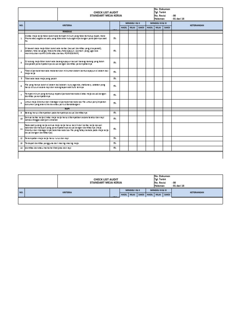 Check List Audit 5 R Umum | PDF