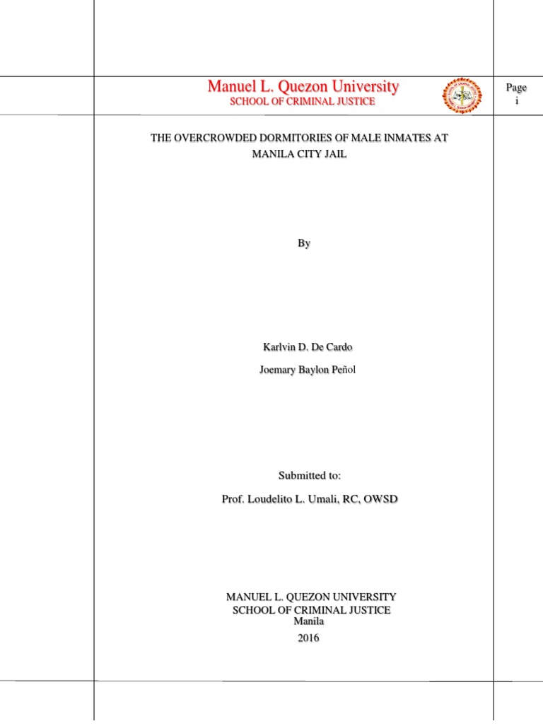 Front Page For Research Paper | PDF | Prison | Gratitude