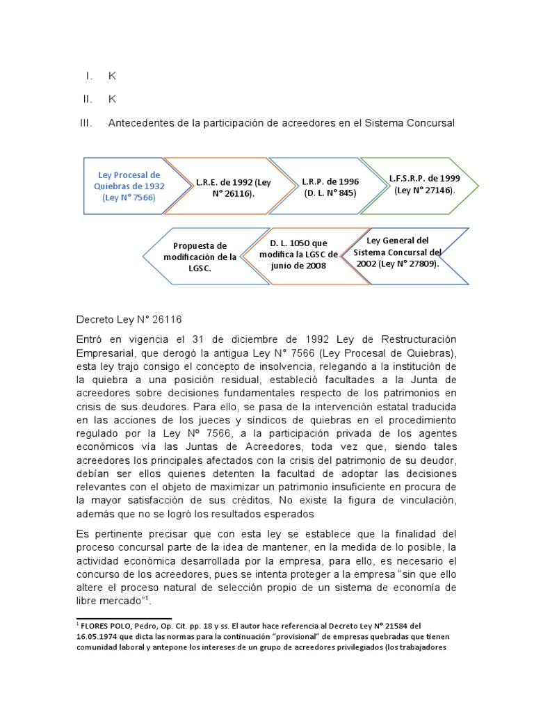 Antecedentes y Evolucion de La LGSC | PDF | Bancarrota | Insolvencia