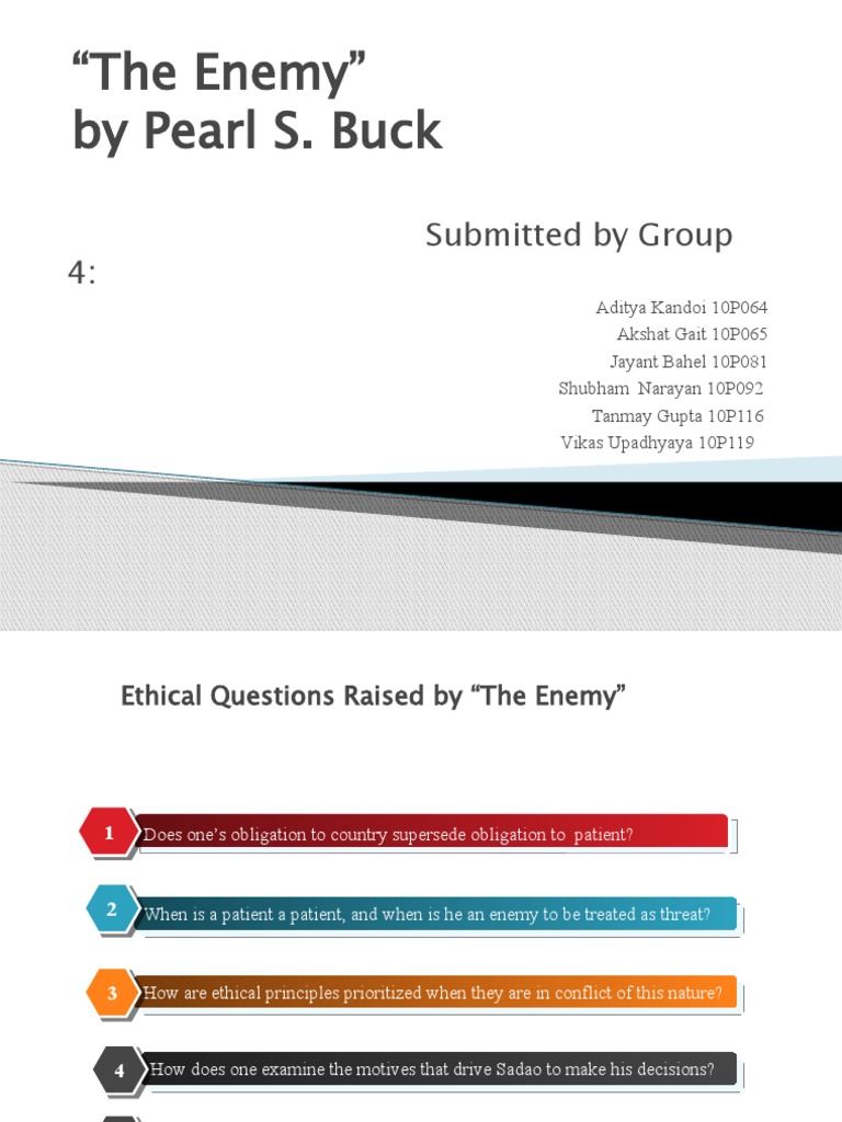"The Enemy" by Pearl S. Buck | PDF | Medical Ethics | Ethical Principles
