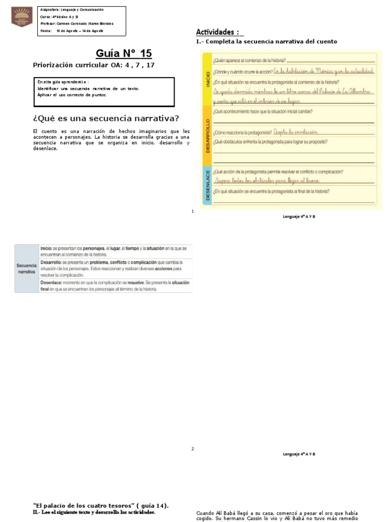 Guia 15 Lenguaje 4°a | PDF