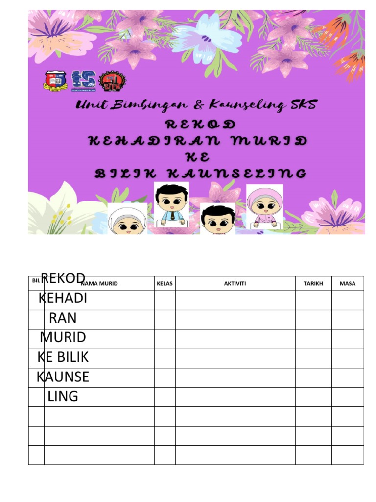 Rekod Kehadiran Murid Ke Bilik Kaunseling | PDF