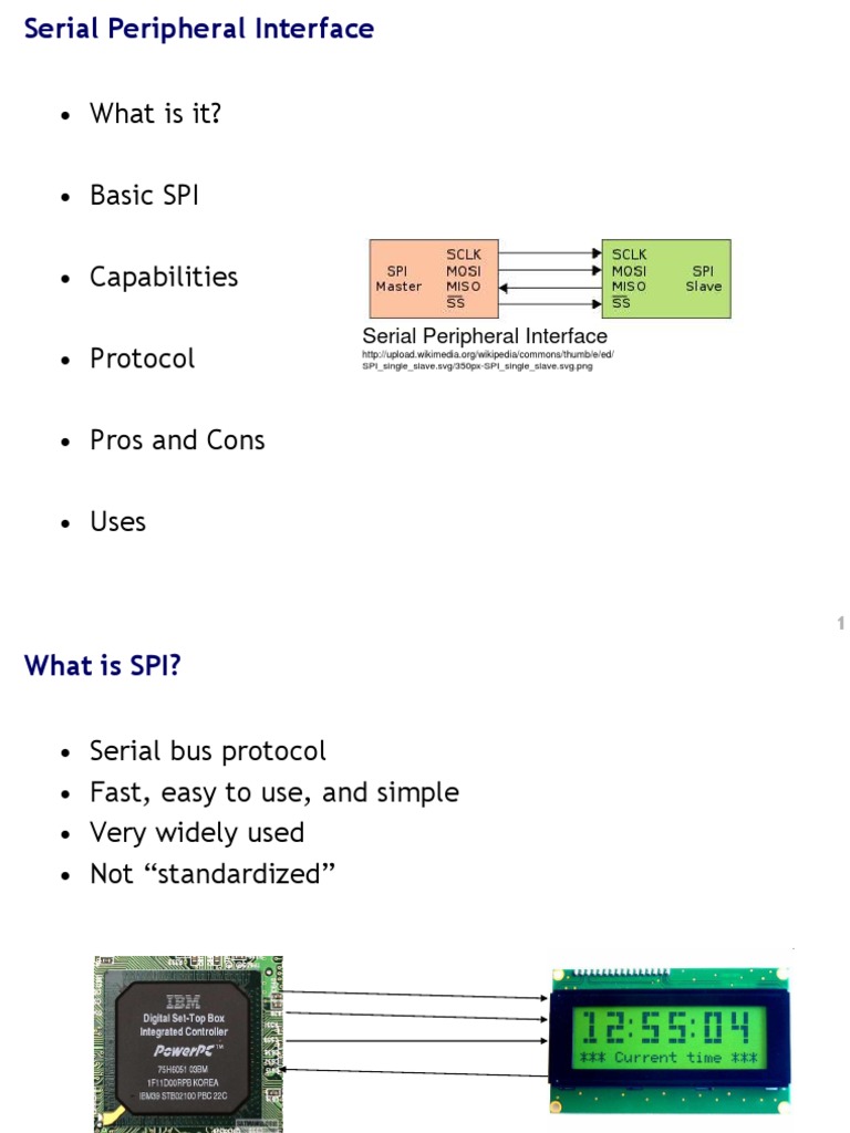 What Is It? - Basic SPI - Capabilities - Protocol - Pros and Cons ...