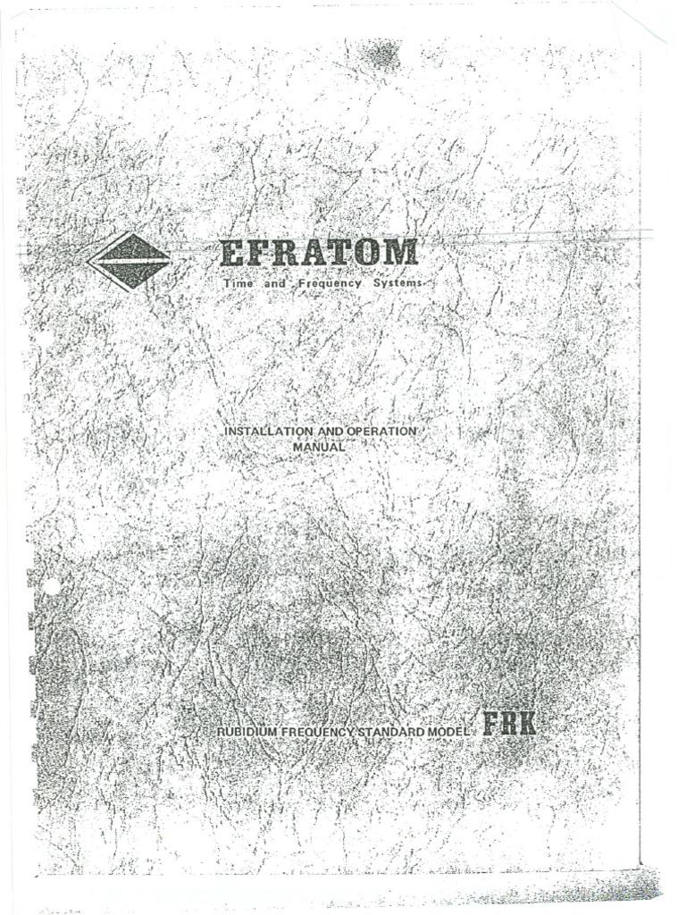 Efratom FRK RB Clock | PDF | Detector (Radio) | Resonance