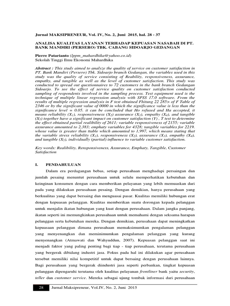 Abstract: This Study Aimed To Analyze The Quality of Service On Customer Satisfaction in | PDF ...