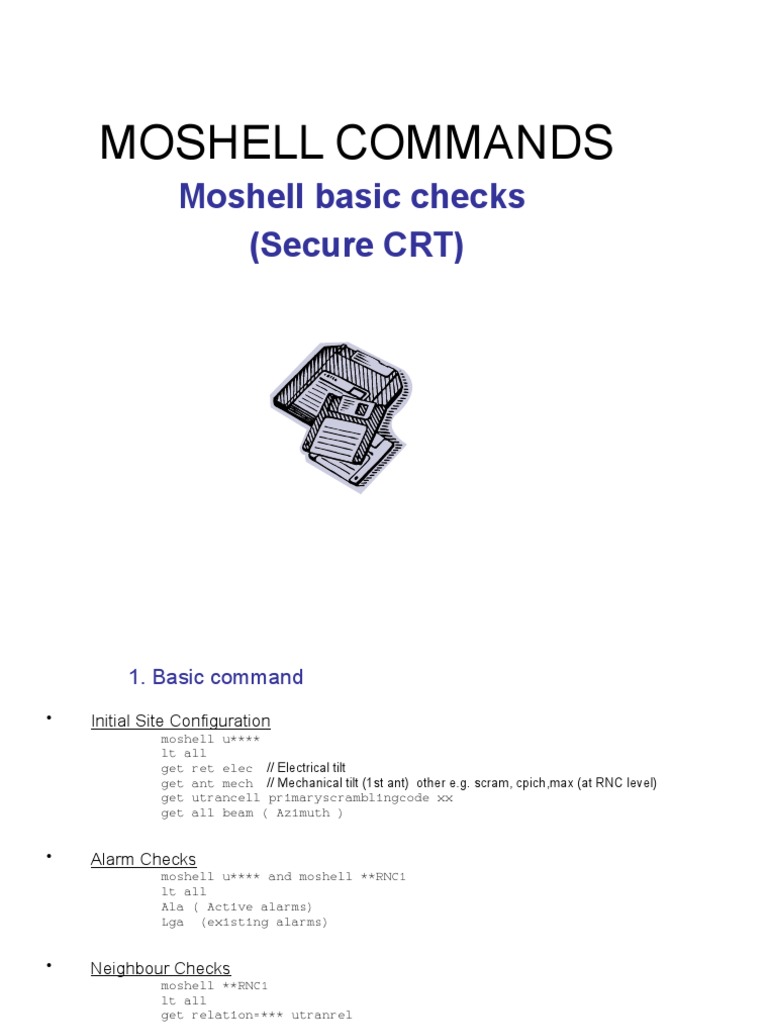 Moshell Commands and Read Through | PDF | Computer Engineering | System Software