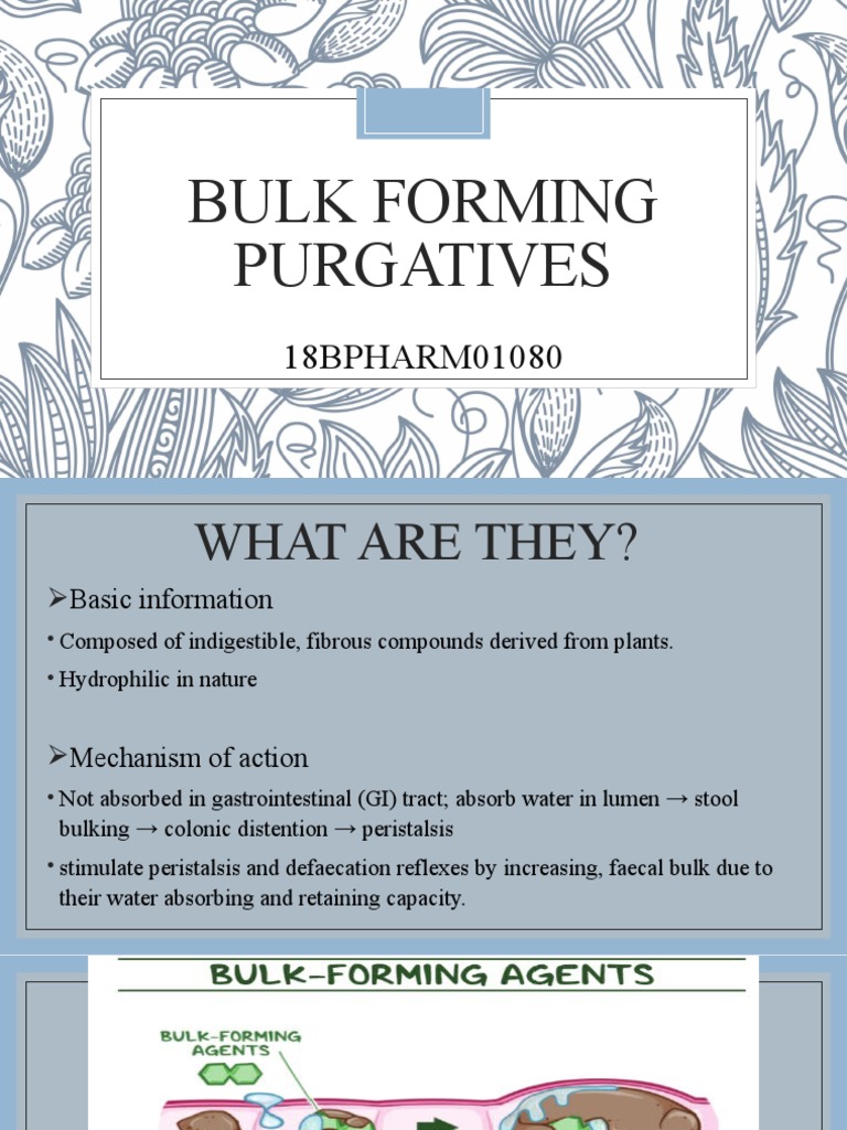 Bulk Forming Purgatives Overview | PDF | Dietary Fiber | Diet & Nutrition