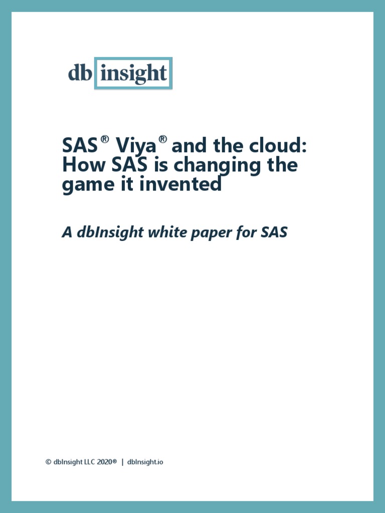 Dbinsight Sas Viya Goes Cloud Native 111484 | PDF | Sas (Software) | Cloud Computing