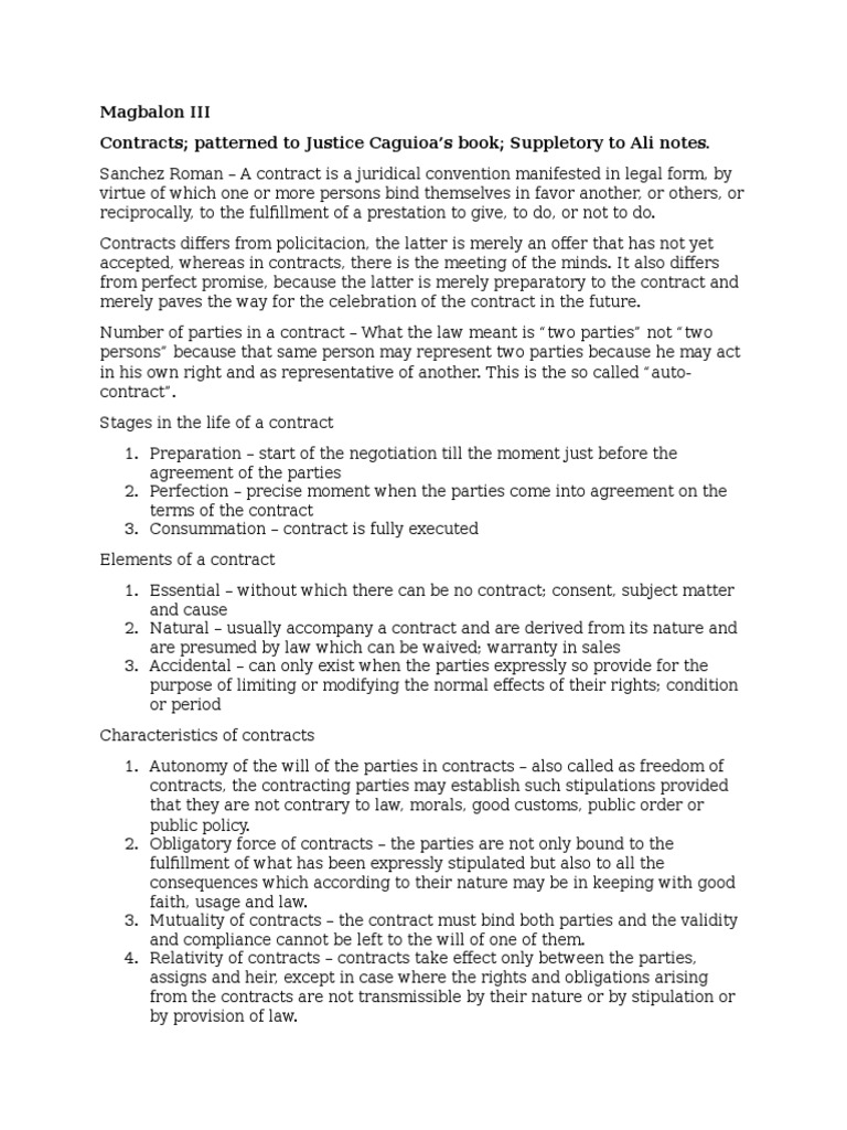 Contractsreviewer Oblicon Dean Aligada | PDF | Offer And Acceptance ...