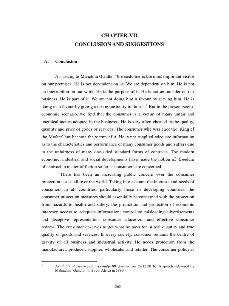 13 - Conclusion and Suggestions | PDF | Consumer Protection | Sociology