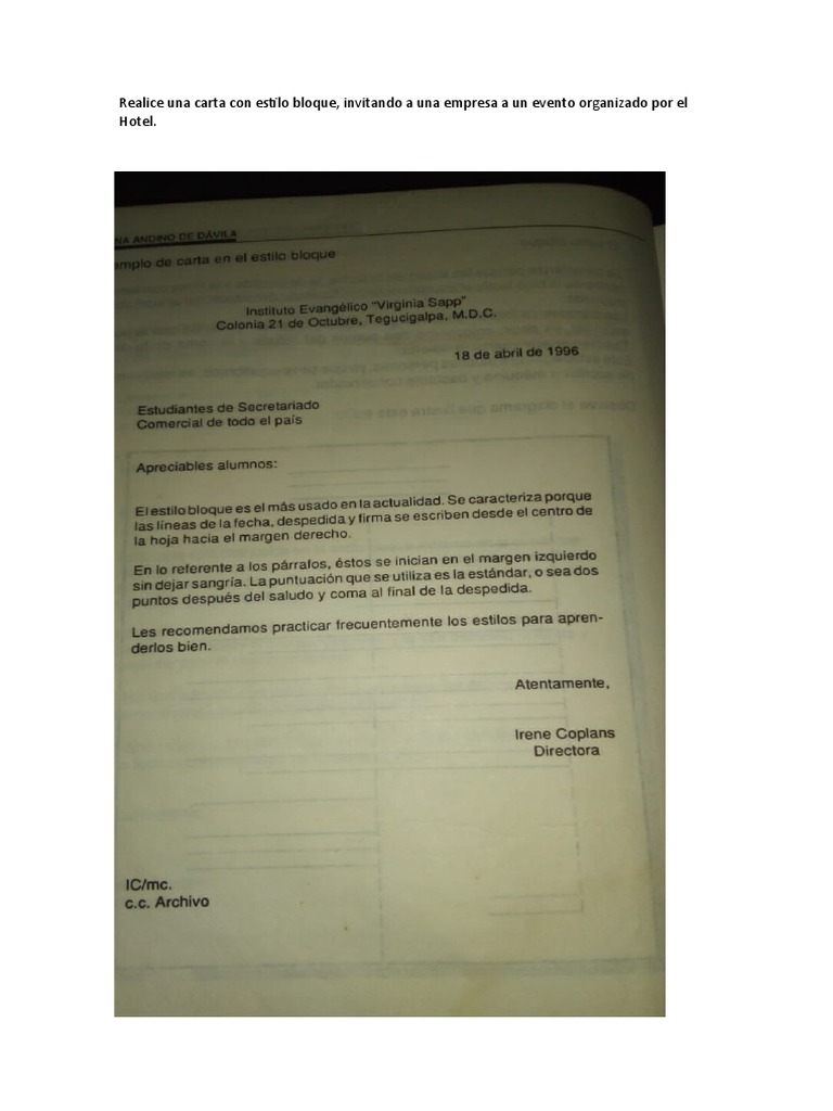 Carta Estilo Bloque | PDF
