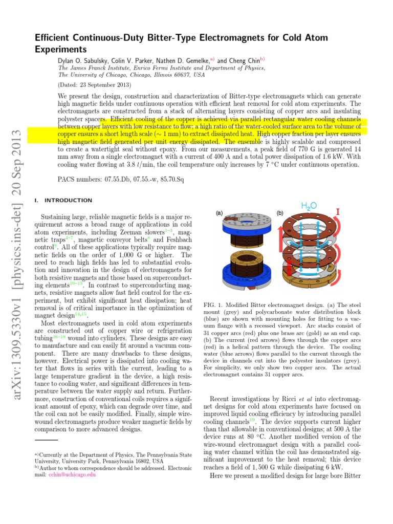 Bitter Electromagnet | PDF | Screw | Electrical Resistance And Conductance