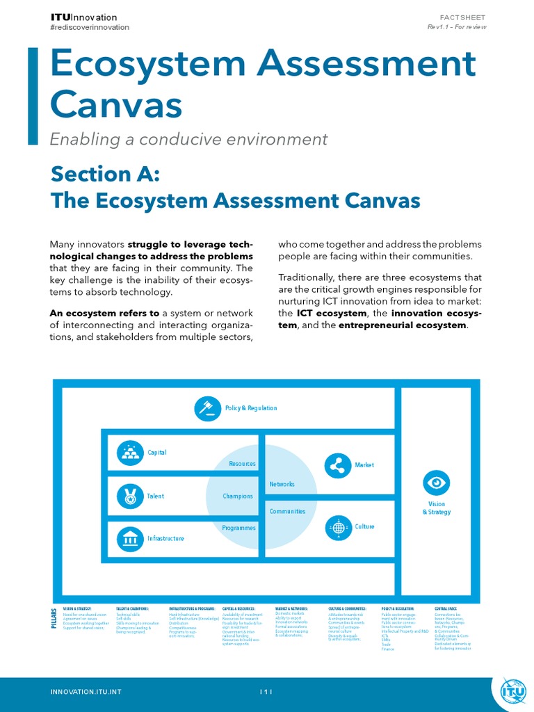 Ecosystem Assessment Canvas FACTSHEETv2 | PDF | Innovation | Infrastructure