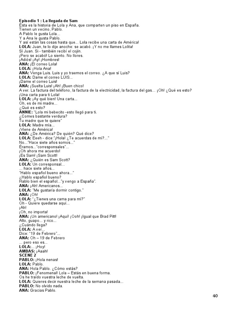 La llegada de Sam a España | PDF