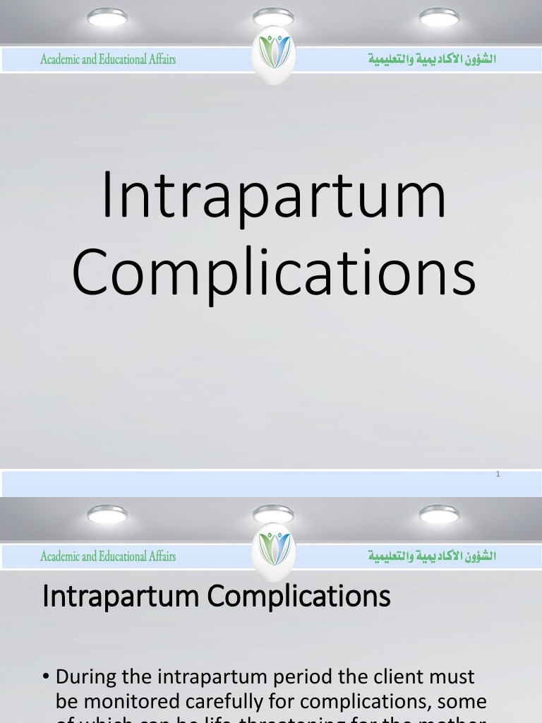 NURS325 06b Intrapartum Complication | PDF | Childbirth | Caesarean Section