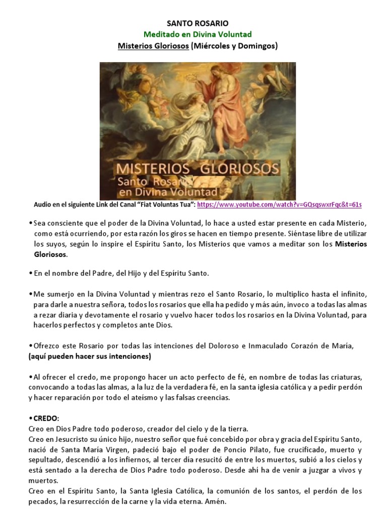 Misterios Gloriosos en DV PDF | PDF | Rosario | María, madre de Jesús