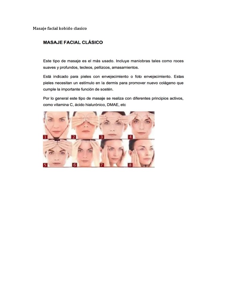 Masaje Facial Kobido Clasico | PDF